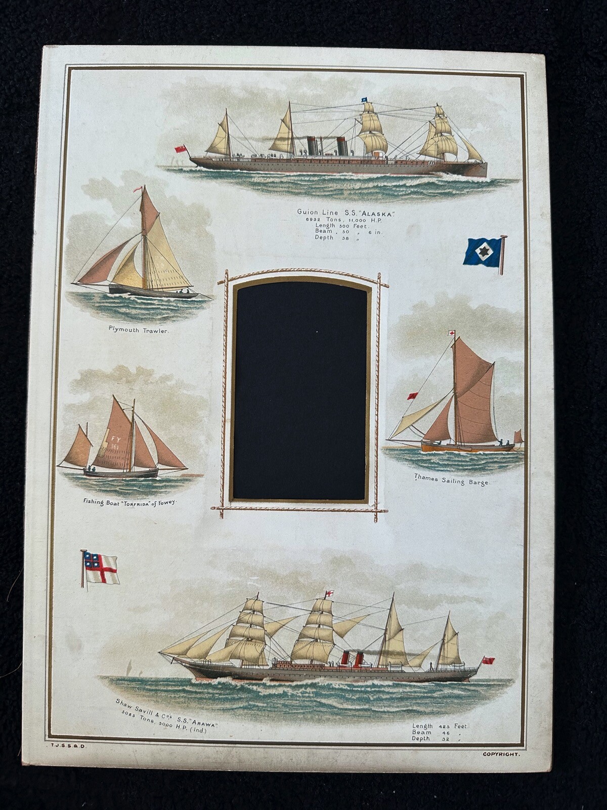 porta ritratto GUION LINE SS ALASKA SHIP SHAW SAVILL ARAWA navy photo ...