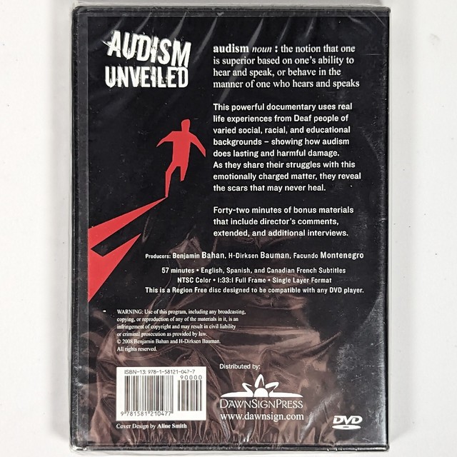 Audism Unveiled DVD 2008 RARE Deaf Documentary Benjamin Bahan H-dirksen ...
