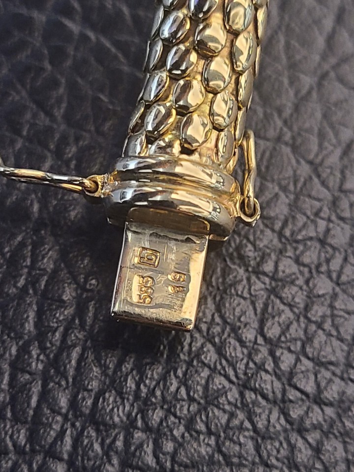 14k Gold Bangle Bracelet, Diamond Bangle Popcorn Chain Bracelet, Fancy ...