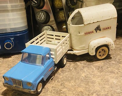 VINTAGE Tonka Truck Pressed Steel 1962 Sportsman Turquoise Step Side ...