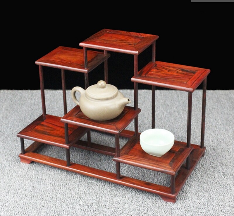 Rosewood Display Base Crafts Stand Stone Bonsai Plant Pot Vase Rack ...