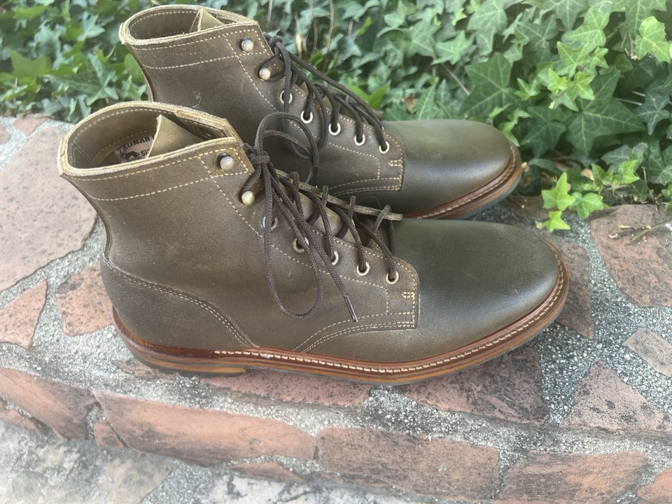 Truman Boots Olive Waxed Flesh, size 11.5 D, 79 Last, Unstructured Toe ...