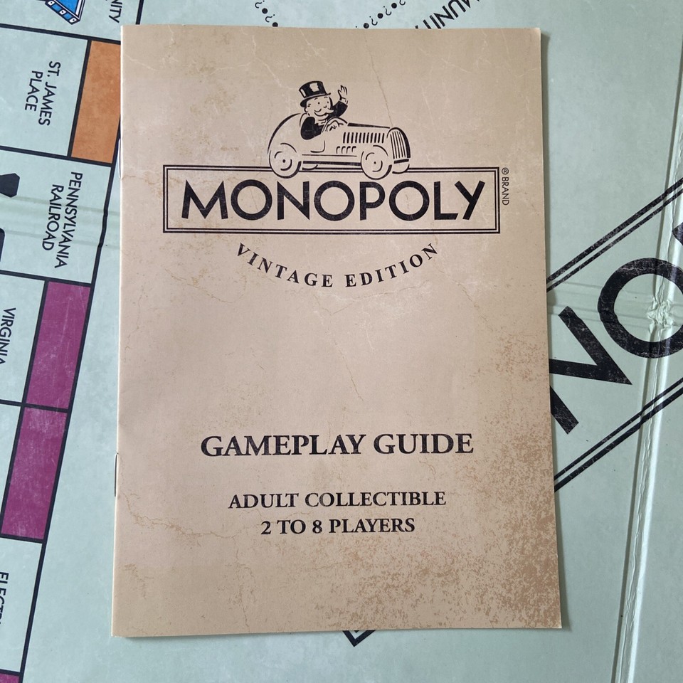 Monopoly Vintage Edition Restoration Hardware Wooden Game Board Hasbro ...