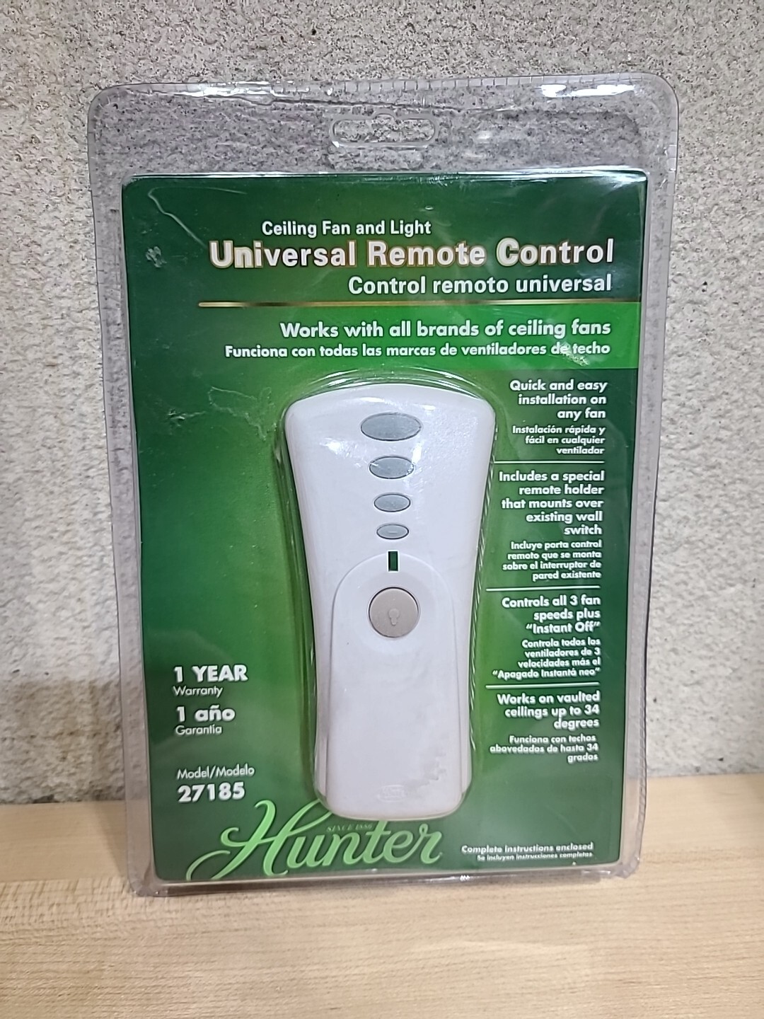 GENUINE Hunter Universal 27185 Ceiling Fan & Light Remote Control New ...