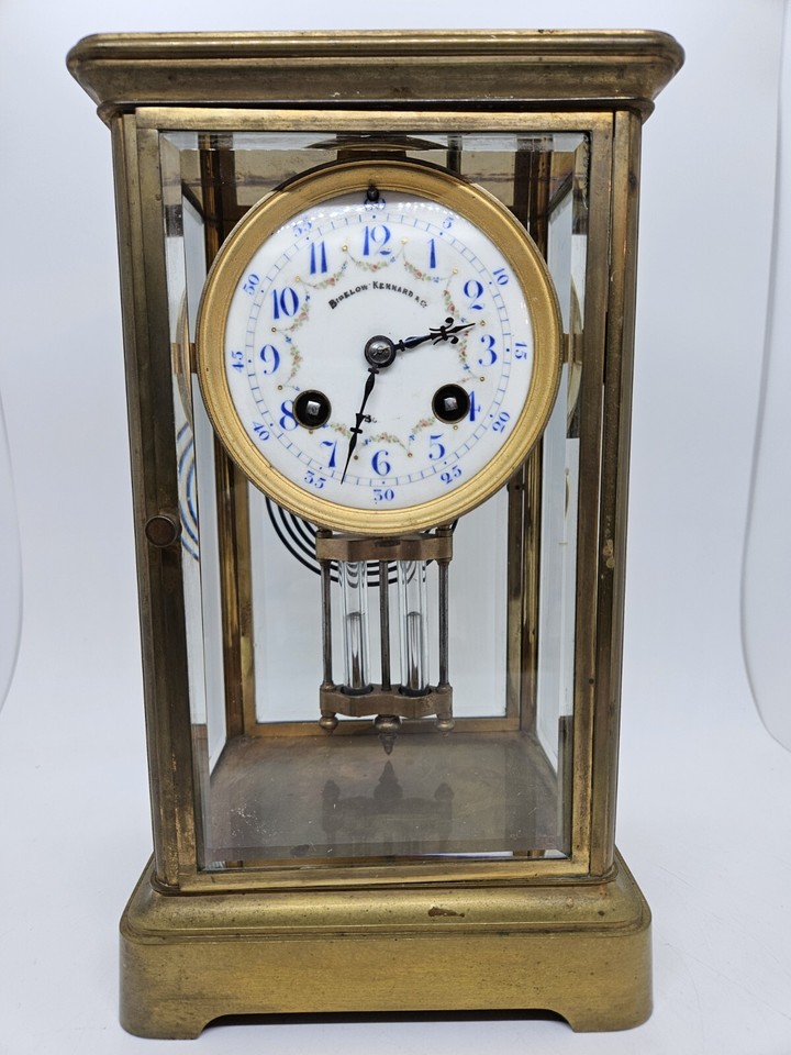 Antique 1900 MARTI French Victorian Brass & Glass Crystal Regulator ...