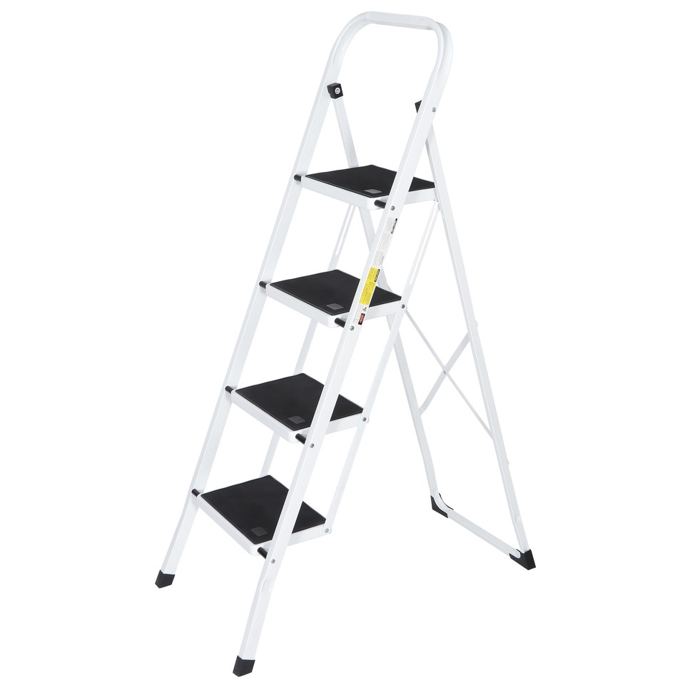 4 Step Ladder with Convenient Handgrip Anti-Slip Sturdy and Wide Pedal ...