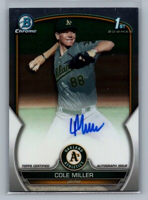 2023 Bowman Draft Cole Miller Autograph Athletics | eBay