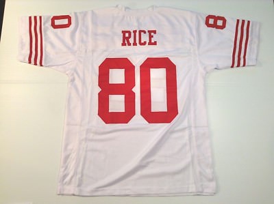 UNSIGNED CUSTOM Sewn Stitched Jerry Rice White Jersey - M, L, XL, 2XL ...