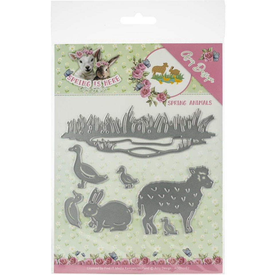 SPRING ANIMALS SET Die Cutting Dies Find It Trading Amy Design ADD10167 ...