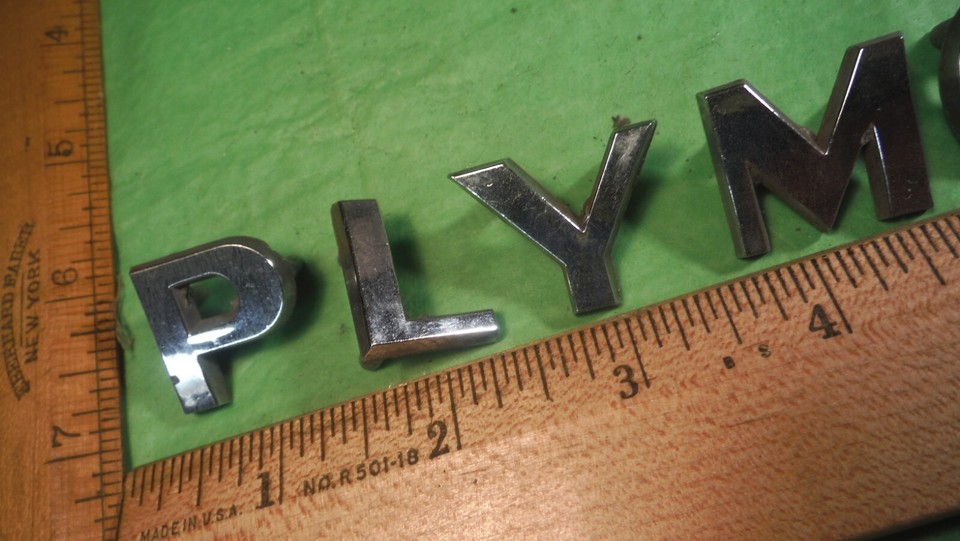 BX68 Plymouth Hood Nose Letter Emblems Vintage 1950 SUBURBAN SPECIAL ...