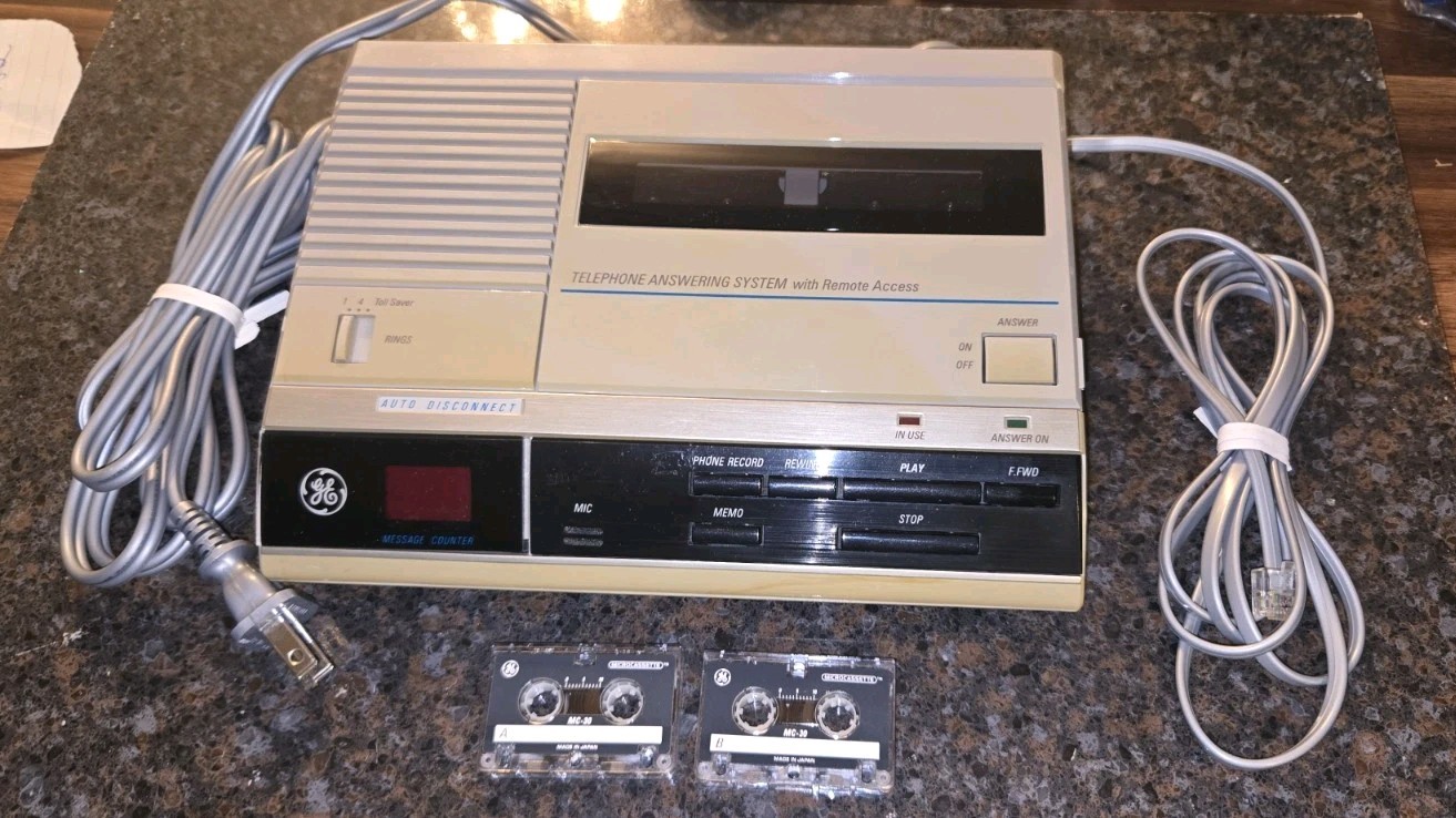 Vintage GE Answering Machine Telephone Answering System w ...