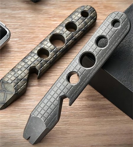 Titanium Pry Bar Crowbar Pocket Tool Bottle Opener Keychain EDC Outdoor ...