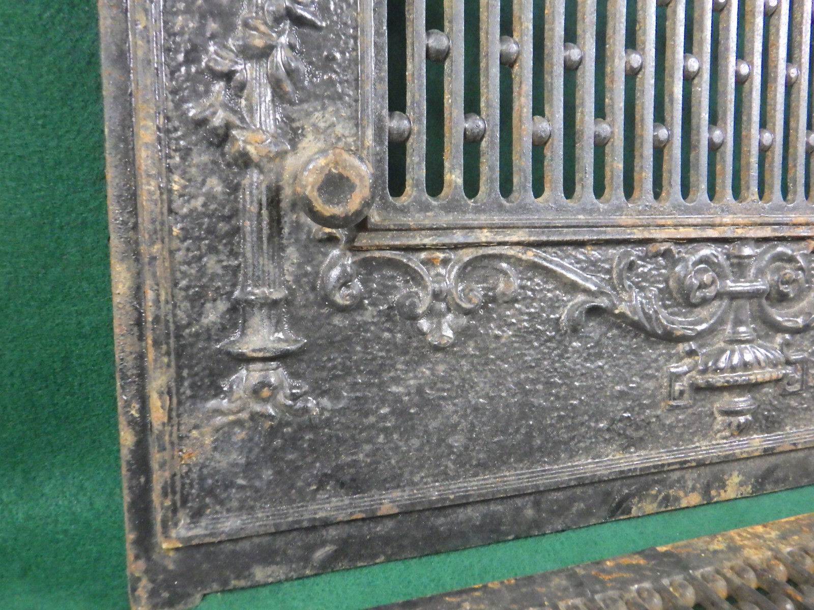 Pair Antique cast iron stove/furnace/wall grates/vents or covers Ornate ...