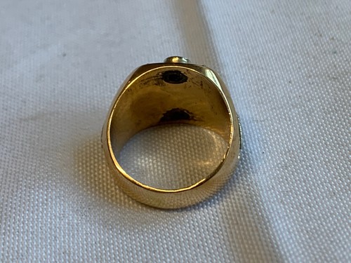 Vtg 14k Gold Diamond Masonic Worshipful Master Ring 14.28g Fine Jewelry ...