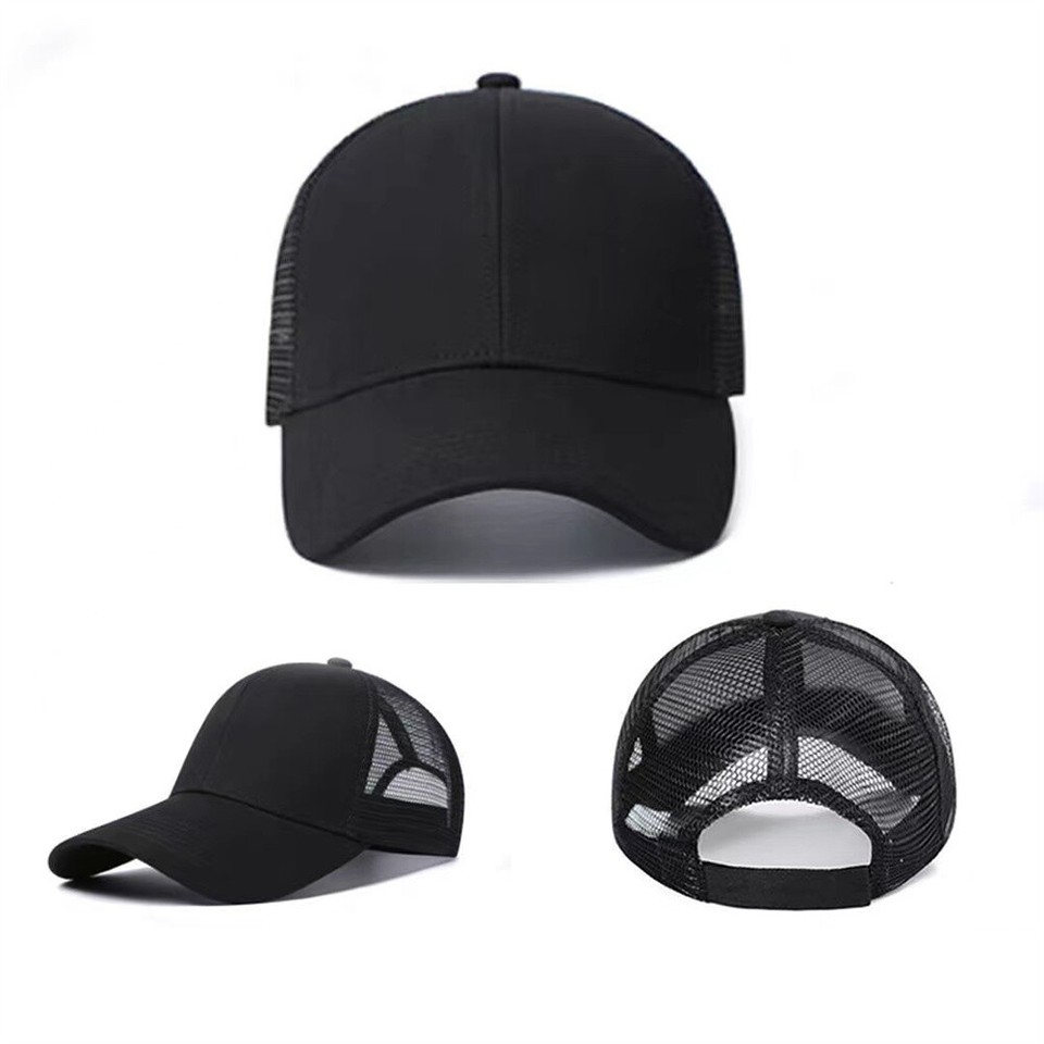 Baseball Mesh Cap Mens Womens Adjustable Plain Summer Classic Sports ...