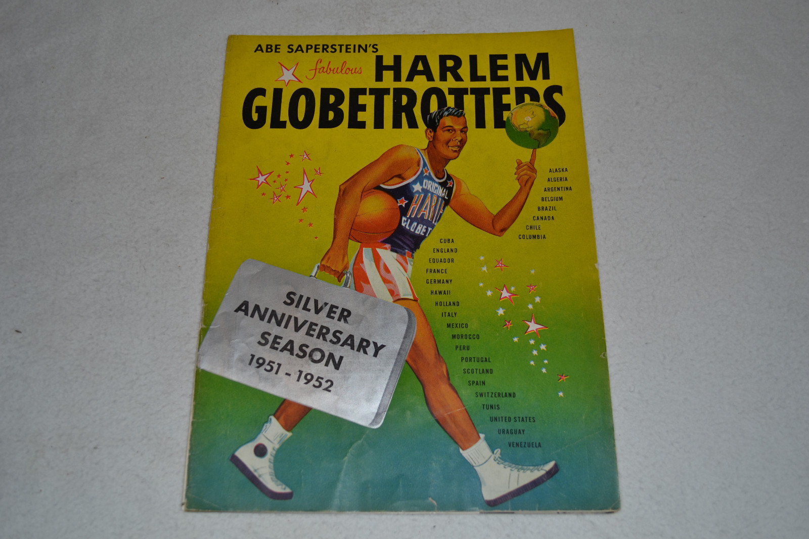 Rare 1951-52 Abe Saperstein's HARLEM GLOBETROTTERS Silver Anniversary ...