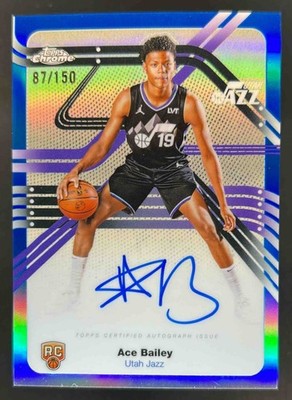 2025-26 Topps Chrome Ace Bailey Next Stop Signature RC Blue Refractor ...