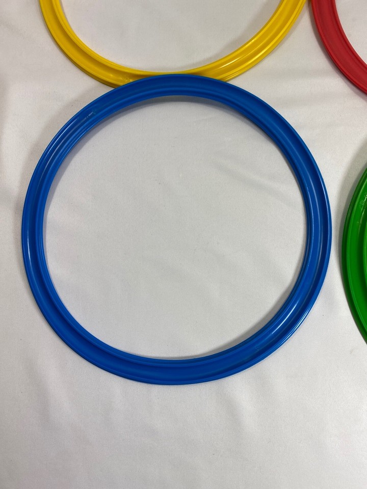 TWISTER HOPSCOTCH game 4 RINGS red blue green yellow replacement pieces ...