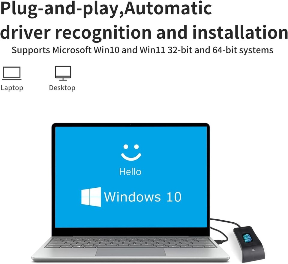 Windows Hello Usb Scanner USB Fingerprint Reader Fingerprint For Windows10/11, Windows Hello Mac ...