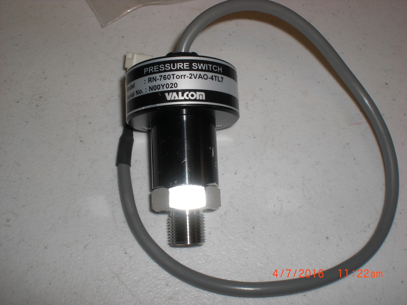 Switch VALCOM RN-760Torr-2VAC-4TL7 Pressure/vacuum switch SS 3/8MPT | eBay