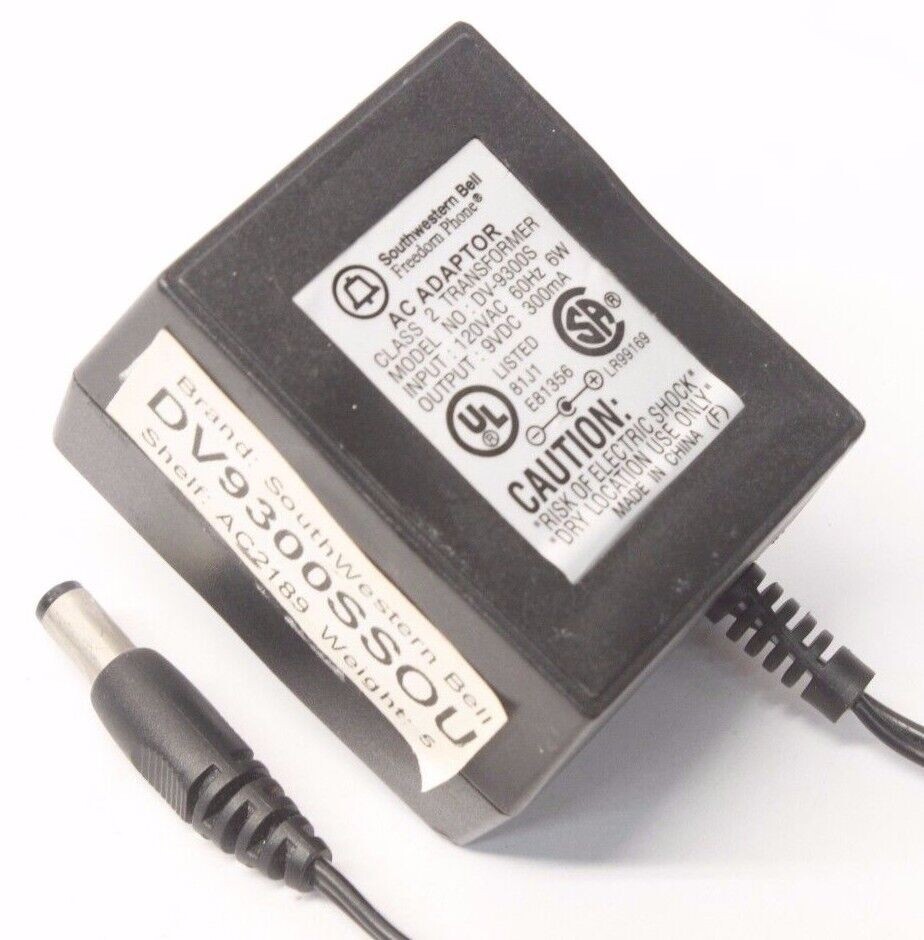 Bell Phones DV-9300S AC Adaptor Output 9VDC 300mA Power Supply Charger ...