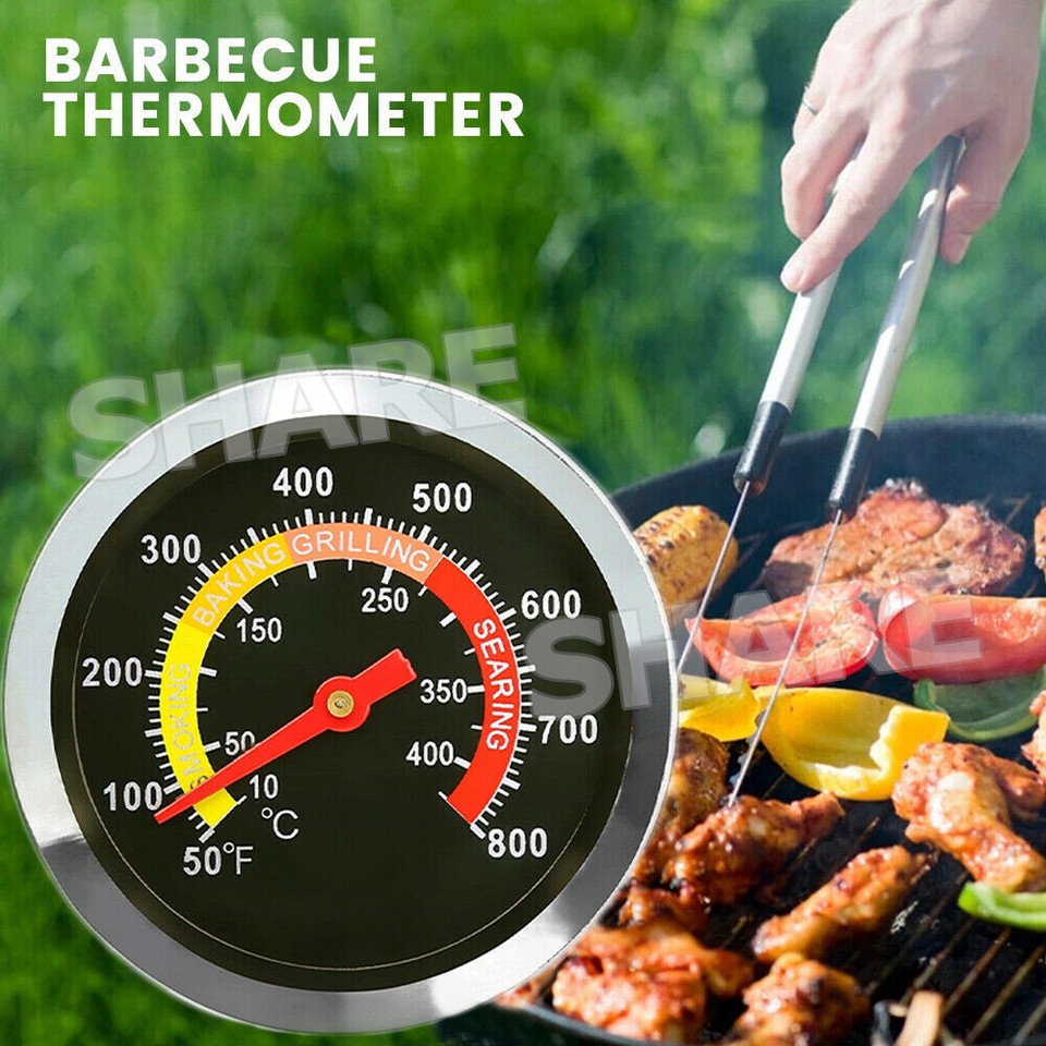 Barbecue Thermometer Oven Pit Temp Gauge 10~400℃ BBQ Smoker Grill ...