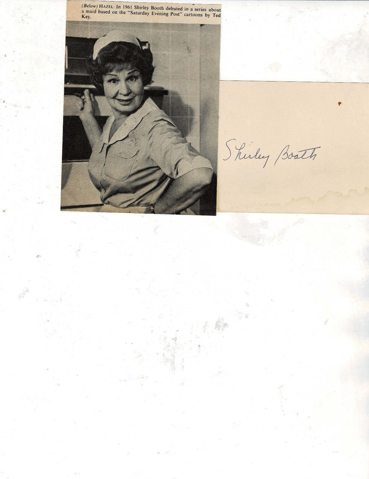Shirley Booth 3x5 Card Actress/Hazel | eBay