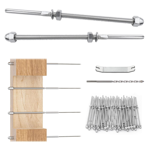 40 Pack Cable Railing Kit Hand Swage Threaded Stud Tensioner for 1/8 ...