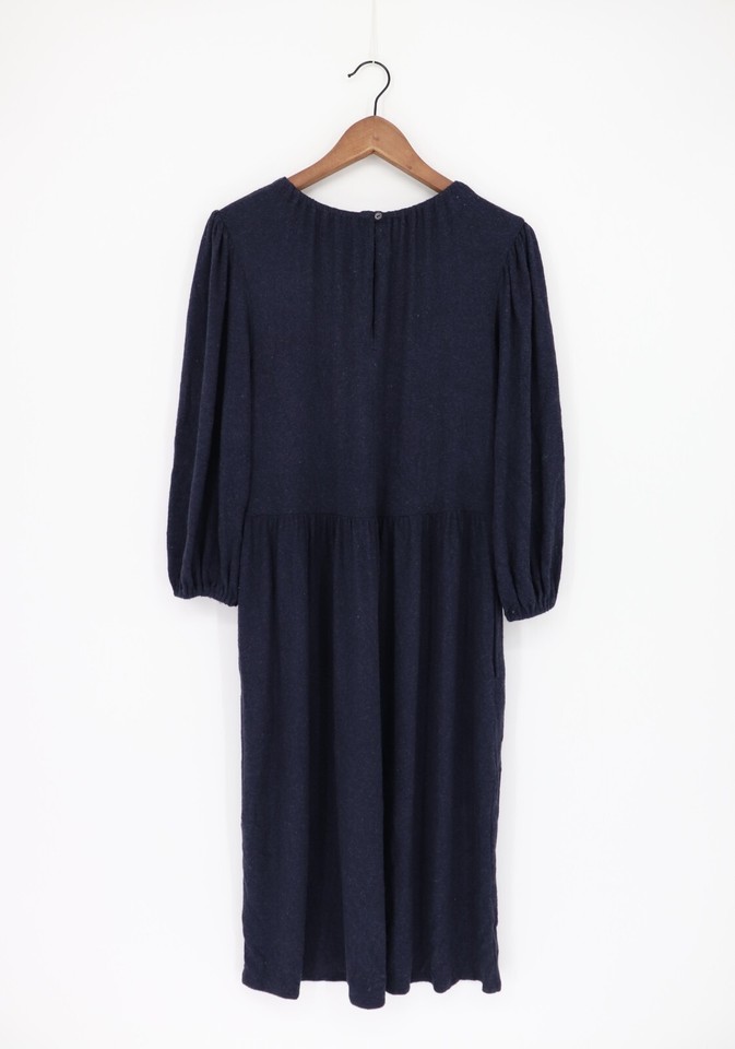 VELVET By Graham & Spencer Scarlet Puff Sleeve Midi Dress Navy Blue S ...