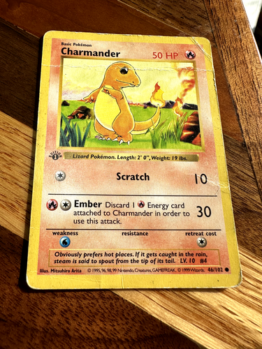 Charmander 46/102 1st Edition Common Base Set HP | eBay