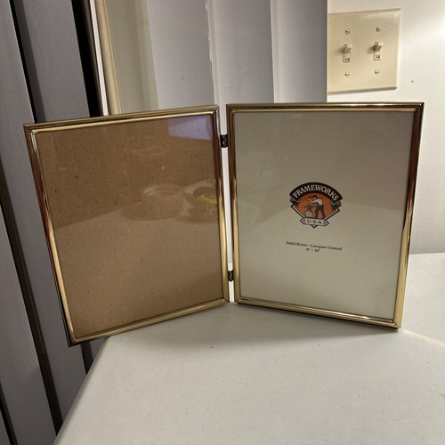 New Pair Frameworks Solid Brass Polished Lacquer Coated Photo Frames 5 ...