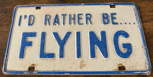 I'd Rather Be Flying Booster License Plate Pilot Jet Aviation Airplane ...