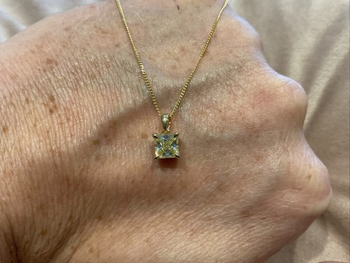 3ct Lab Created Canary Diamond Solitaire Nacklace Pendant 14k Yellow ...