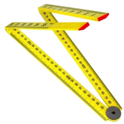 1m Folding Plastic Ruler Measuring Carpenter Builder DIY Metric ...