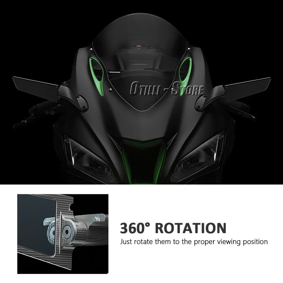 Rear Mirror With Turn Signal For Kawasaki Ninja 1000 ZX-10R ZX-10RR ...