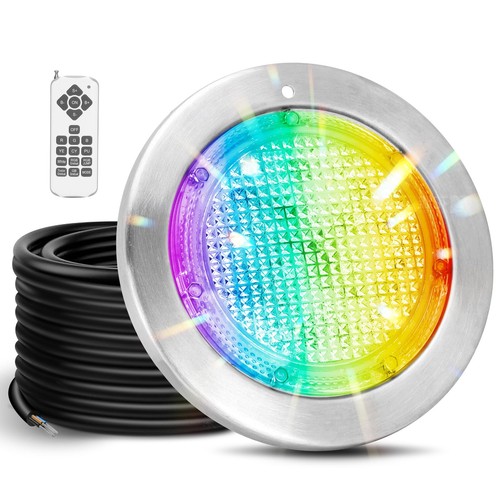 6" RGBW LED Light for Inground Pool Spa, 120V, 50Ft Cord, Remote, Color ...