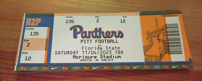 Pitt Panthers vs Florida State Ticket Stub - 11/4/23 - Acrisure Stadium ...