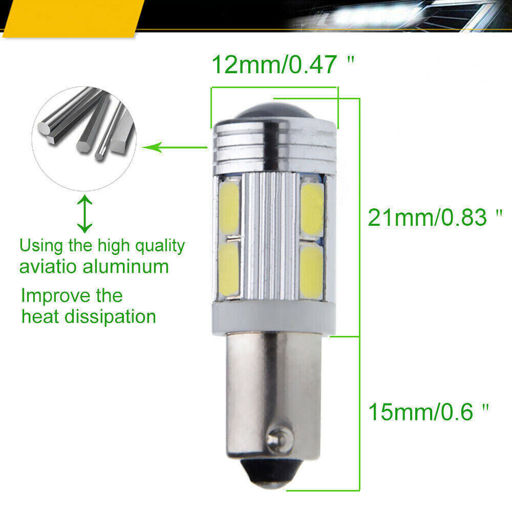 10X H21W BAY9S LED White 120° 5630 SMD Bulbs Car Side Wedge Indicator ...