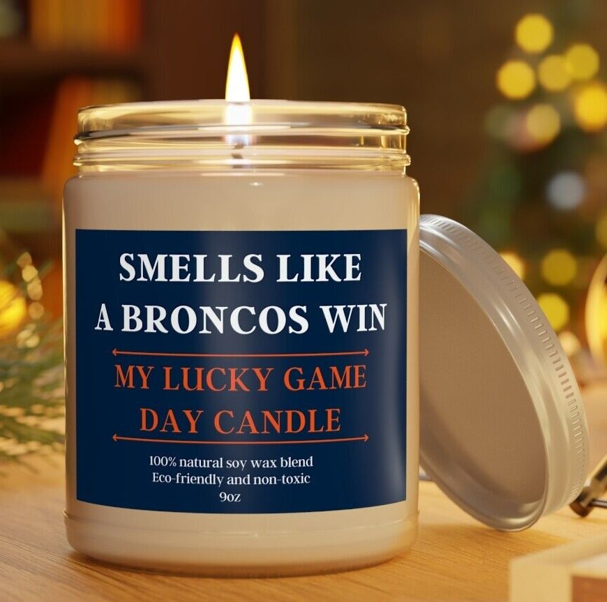 Smells Like A Denver Broncos Win Candle Football Candle Game Day Sport ...