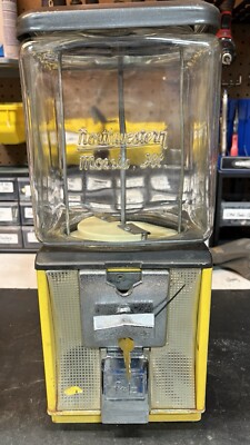 Vintage Yellow Folz Glass Northwestern Model 60 Gumball Candy Nut ...