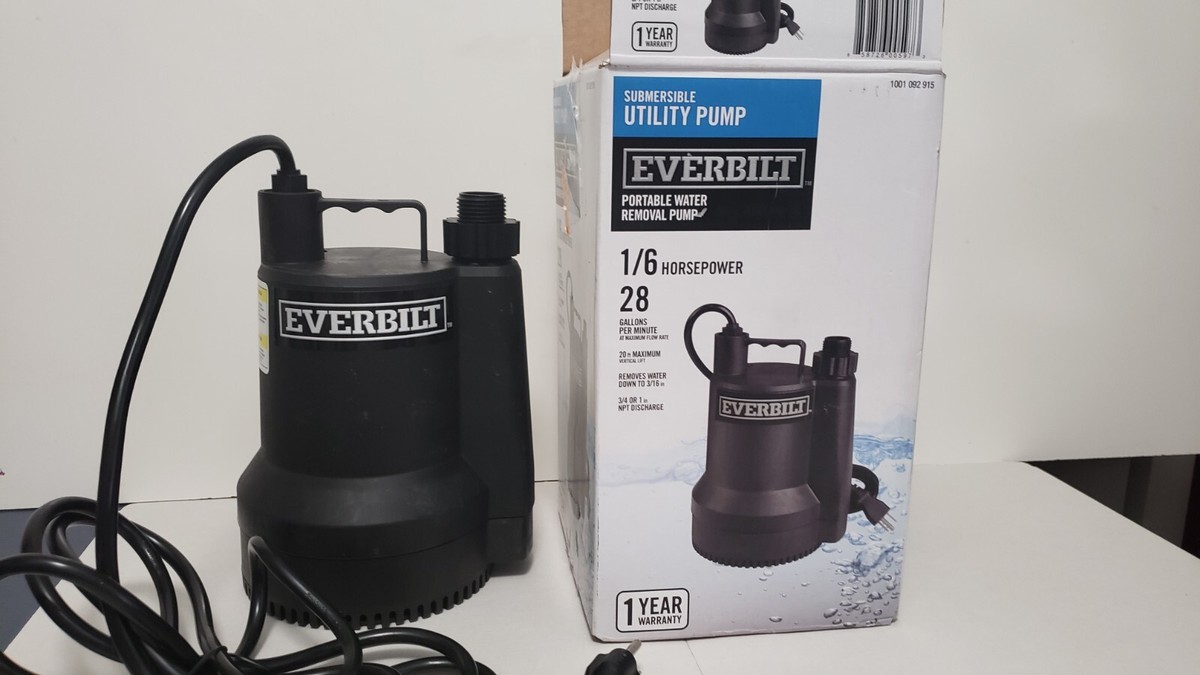Everbilt 13 Hp Submersible Sump Pump With Vertical New Everbilt 1/10