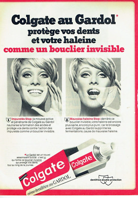 publicité Advertising 1122 1968 dentifrice Colgate au Gardol haleine ...