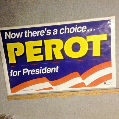 Perot for President - Plastic Two-Sided sign poster - 26” x 16 ...