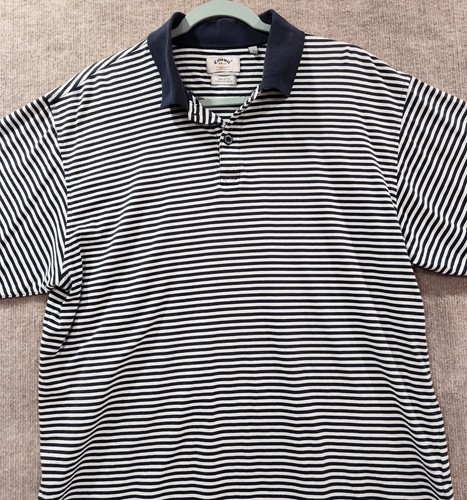 Callaway Mens Large Golf Polo Shirt Vintage Embroidered Logo Striped | eBay