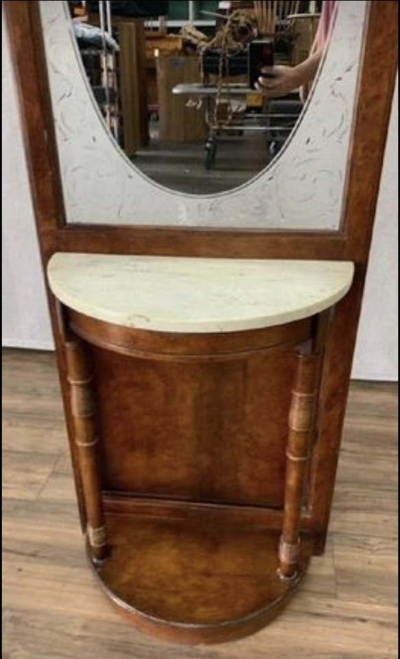 Antique Pulaski Furniture entry hall tree stand with mirror | eBay