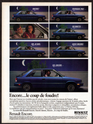 1984 RENAULT Encore (R11) Vintage Original Print AD Blue car photo ...