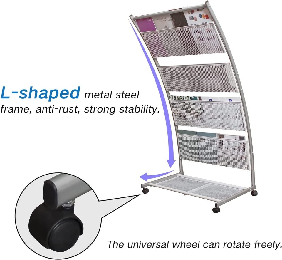 Brochure Display Stand Literature Stand Floor Standing Magazine Rack ...