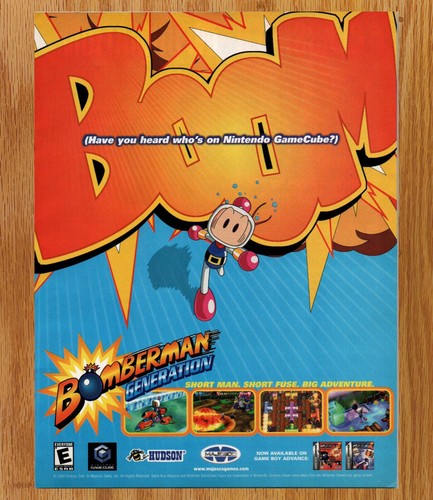 Bomberman Generation Hudson GBA Cube - Video Game Print Ad Poster Promo ...