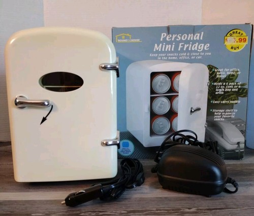 Retro Style 6 Can Mini Fridge Carry Handle AC/Car Cigarette Lighter | eBay