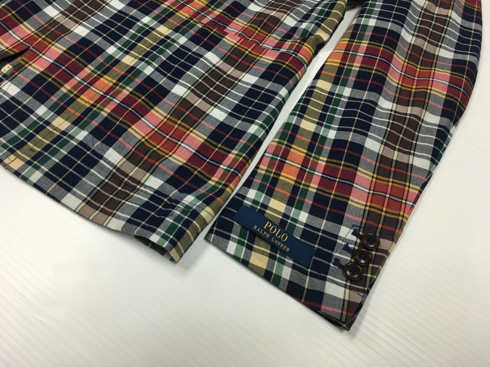 Polo Ralph Lauren Madras Suit Jacket Sport Coat Blazer Featherweight ...